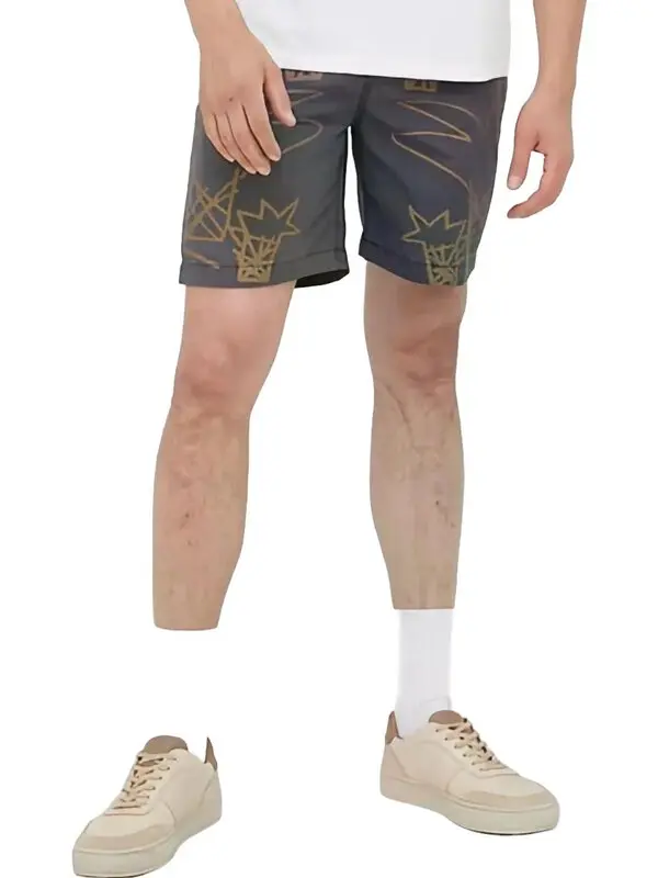 Desigual Graphic Print Shorts - Grey