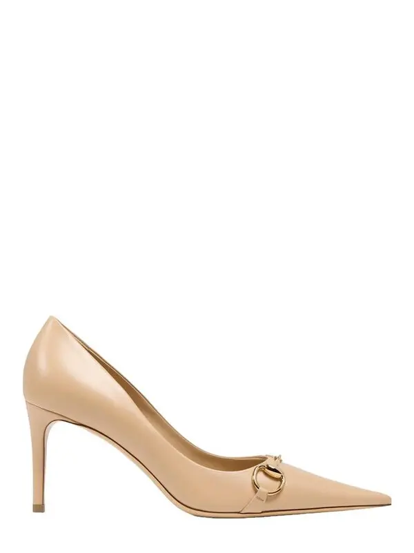 Gucci Donna Leather Horsebit Pumps - Beige