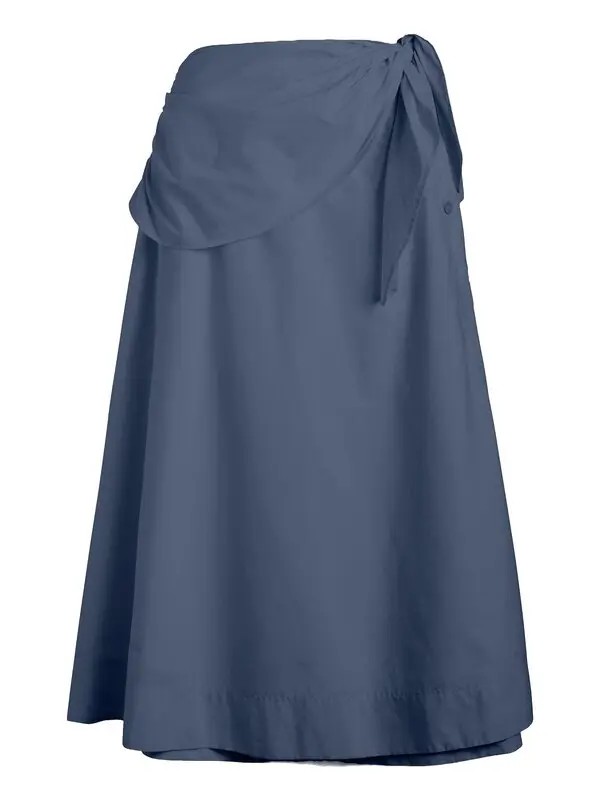 Merlette Camila Cotton Poplin Midi Skirt - Navy