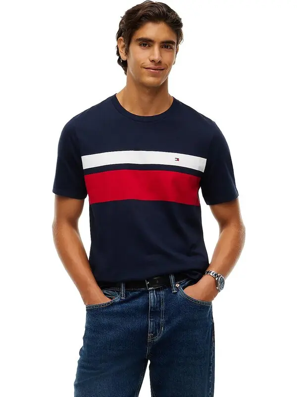 Tommy Hilfiger Block Stripe T-shirt - Navy Blue