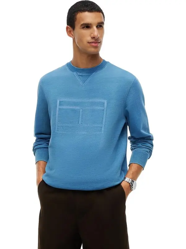Tommy Hilfiger Flag Logo Indigo-dyed Sweatshirt - Light Denim