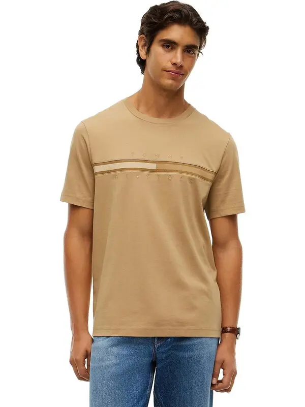 Tommy Hilfiger Tonal Flag Logo T-shirt - Dark Dune