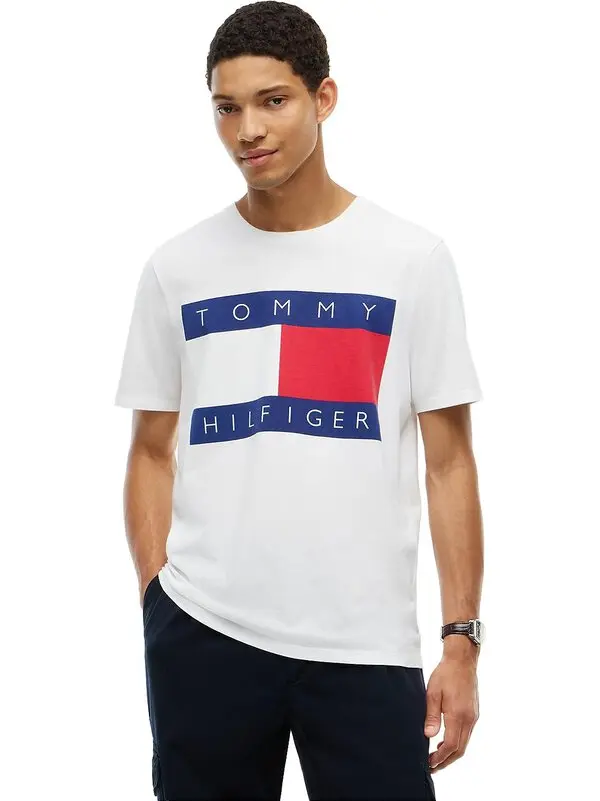 Tommy Hilfiger Big Flag Logo T-shirt - Ecru