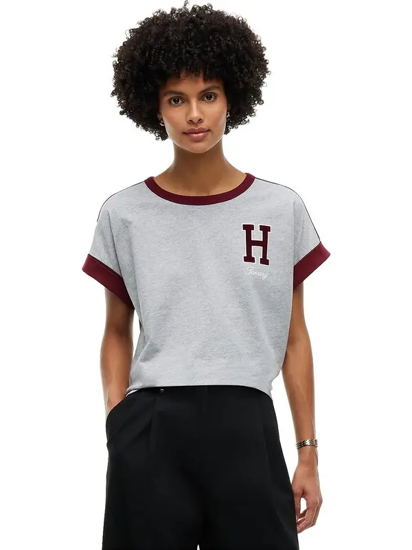 Tommy Hilfiger Varsity H-logo T-shirt - Grey Heather