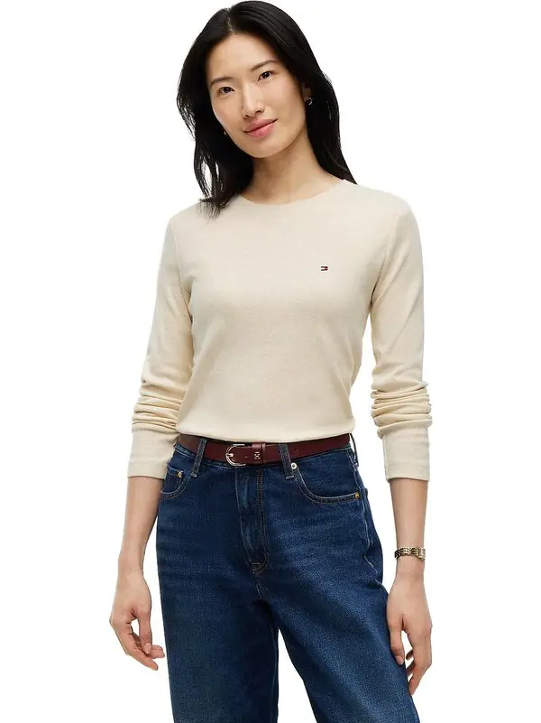 Tommy Hilfiger Long-sleeve Crewneck Favorite T-shirt - Beige