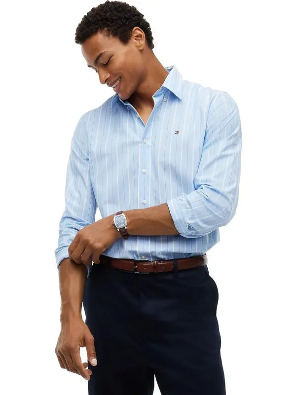 Tommy Hilfiger Regular Fit Striped Shirt - Vessel Blue