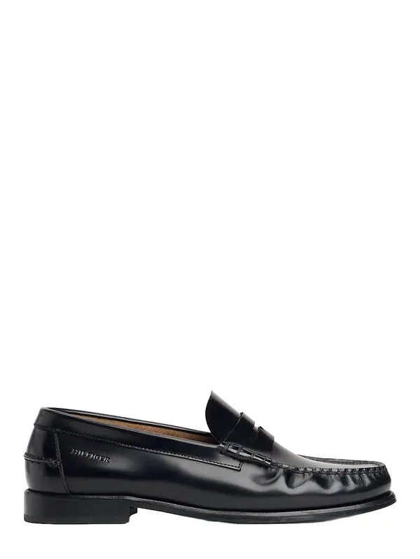 Tommy Hilfiger Nappa Leather Penny Loafers - Black