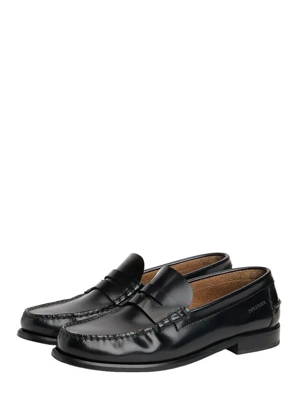 Tommy Hilfiger Nappa Leather Penny Loafers - Black
