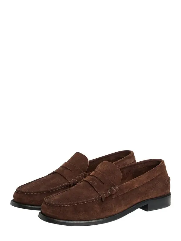 Tommy Hilfiger Suede Penny Loafers - Legacy Brown