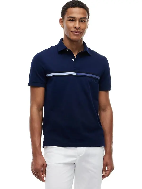 Tommy Hilfiger Regular Fit Signature Flag Stripe Polo - Light Navy