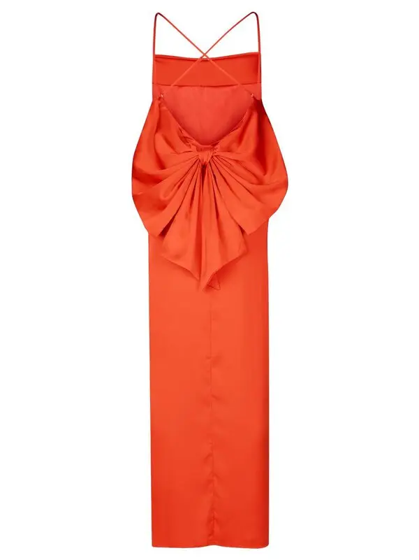 THE GT ATELIER Backless Bow Party Dress - Red