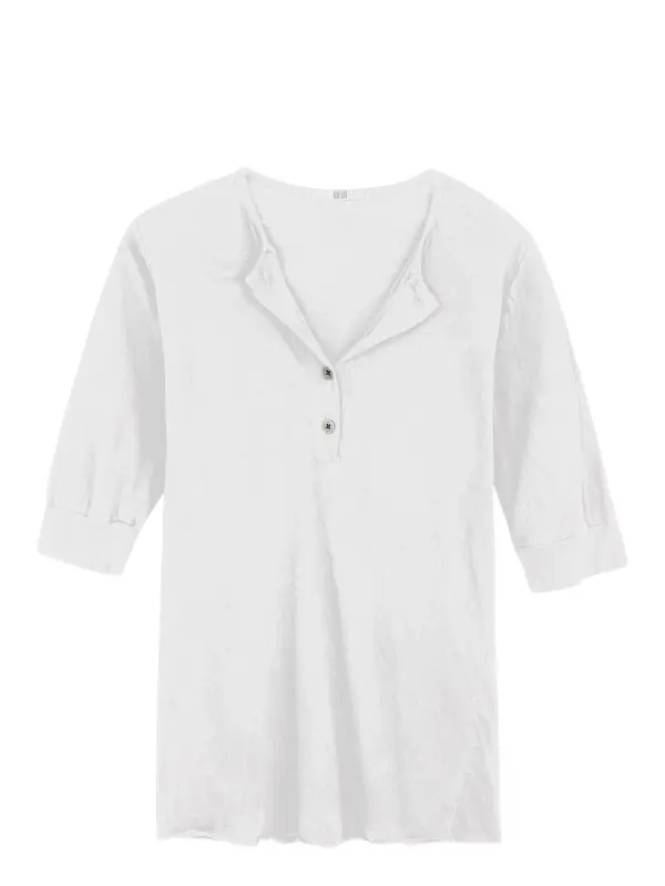 ALL THREE Gaia Tissue Cotton Henley - White