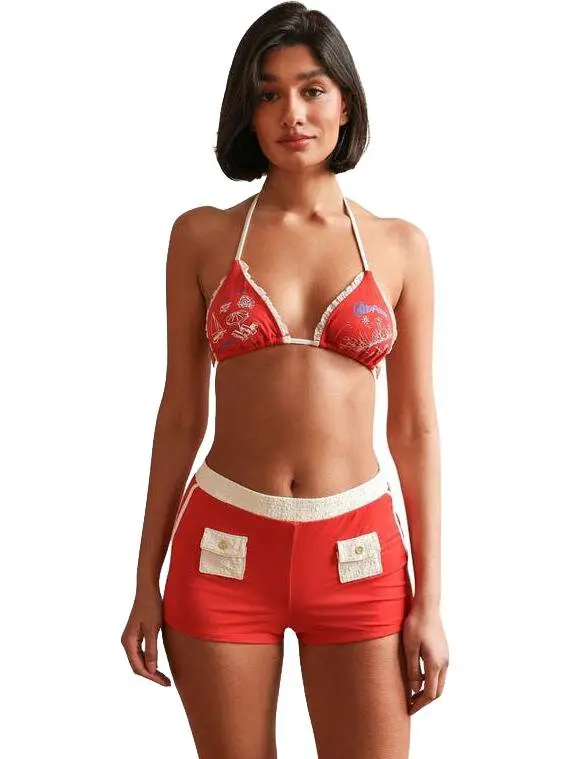 DIPPIN DAISY'S Chez Black Shorts - Cherry Red