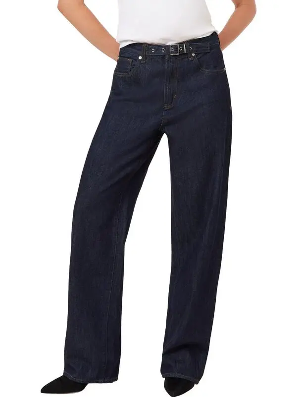 Habitual Belted Straight Leg Jeans - Rinse
