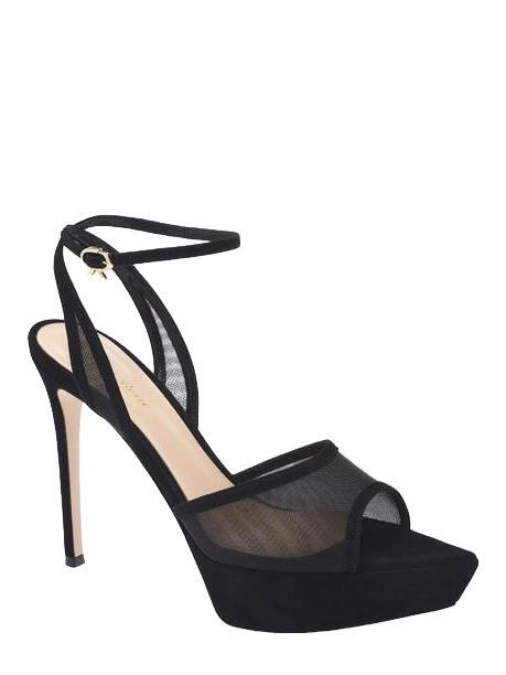 GIANVITO ROSSI Dorotea Mesh Platform Stiletto Sandals - Black