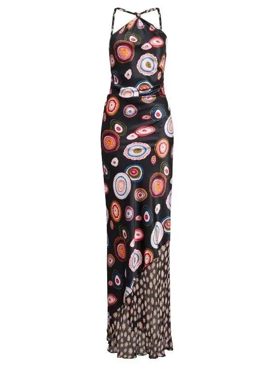 Staud Charli Print Sleeveless Stretch Silk Maxi Dress - Millefiori Multi