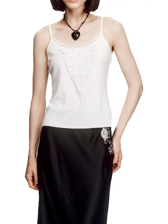 Anna Sui Embellished Lace Camisole - White
