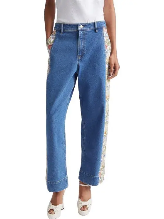 Cinq À Sept Zoe Patchwork Wide Leg Jeans - Saphir Multi