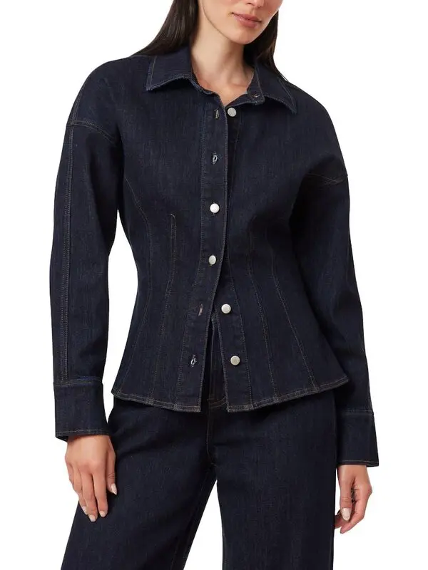 Habitual Seamed Stretch Denim Shirt - Rinse