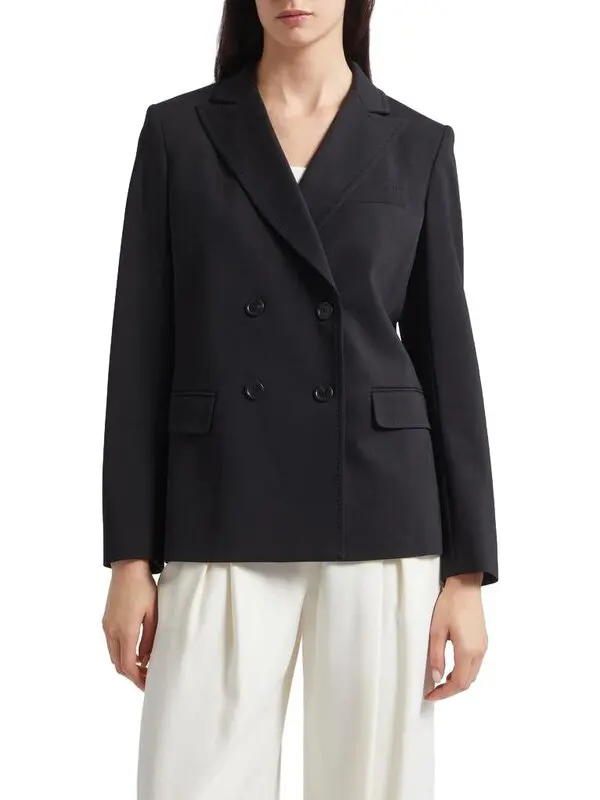 Max Mara Colibri Double Breasted Jersey Blazer - Black