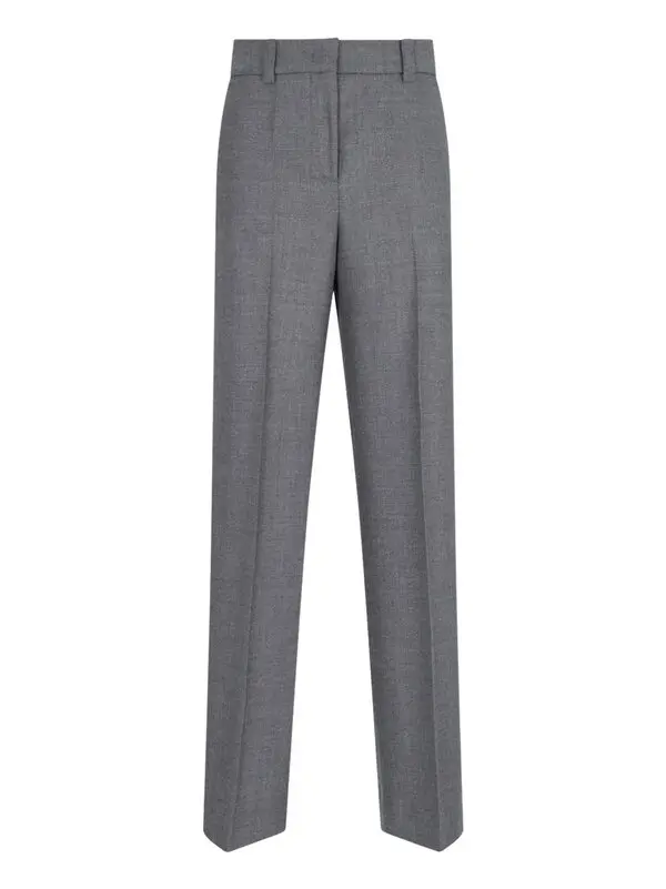 Incotex Neera" Wide Leg Virgin Wool Pants - Gray