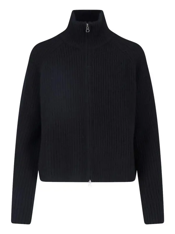 LISA YANG Cashmere Zip Cardigan - Black
