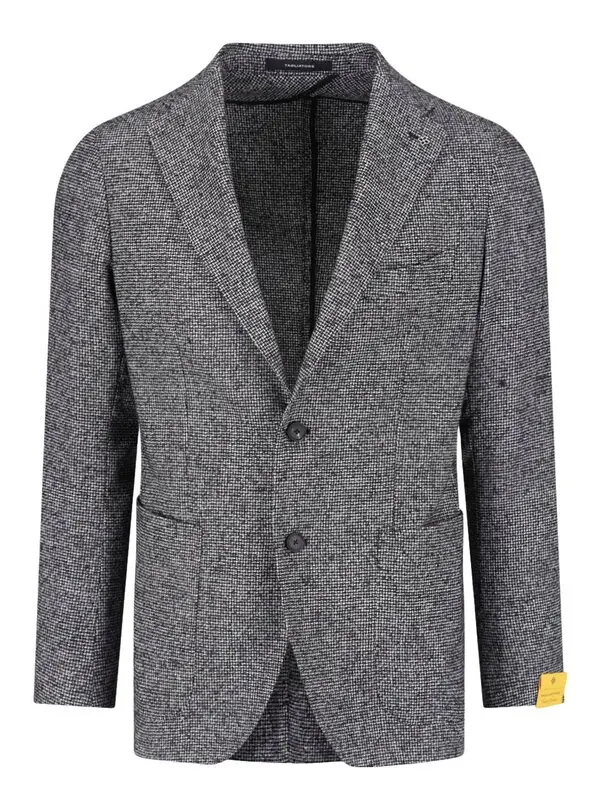 Tagliatore Single-breasted Blazer In Wool Blend - Black
