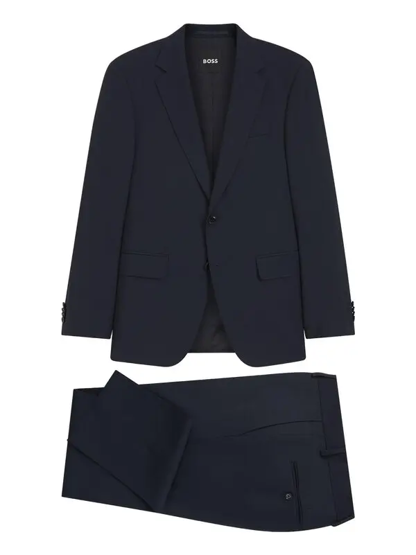 BOSS Two-piece Slim-fit Suit In Virgin Wool - Dark Blue