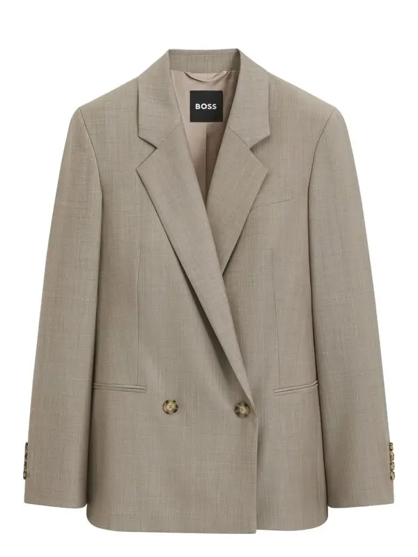 BOSS Regular-fit Blazer In Italian Virgin Wool With Stretch - White