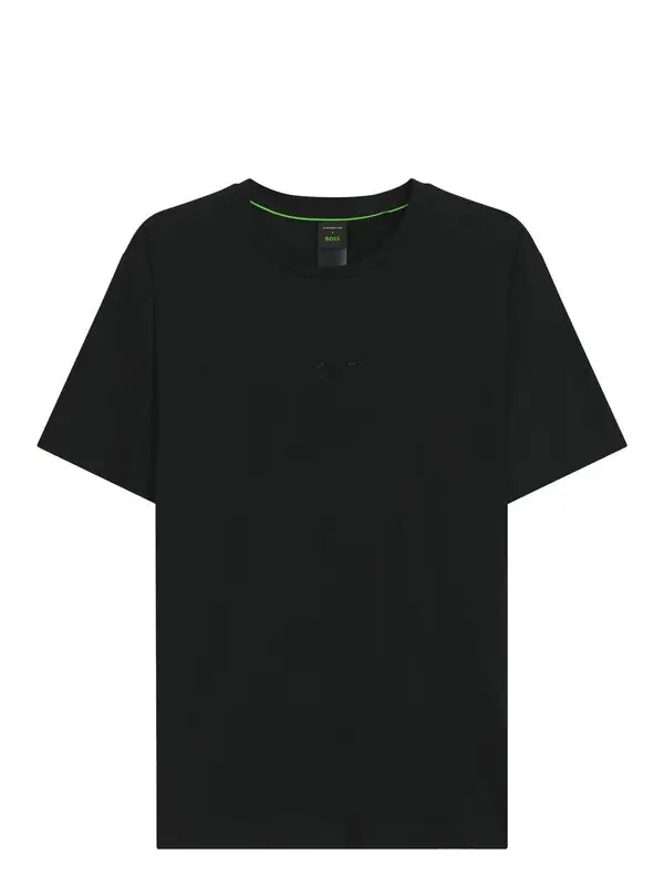 BOSS Porsche X Mercerized-cotton T-shirt With Glossy Logo - Black