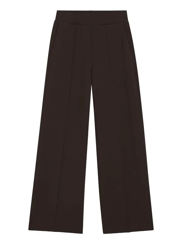 BOSS Wide-leg Relaxed-fit Pants With Embroidered Double B Logo - Brown