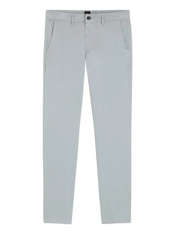 BOSS Slim-fit Stretch Satin Pants - Light Grey