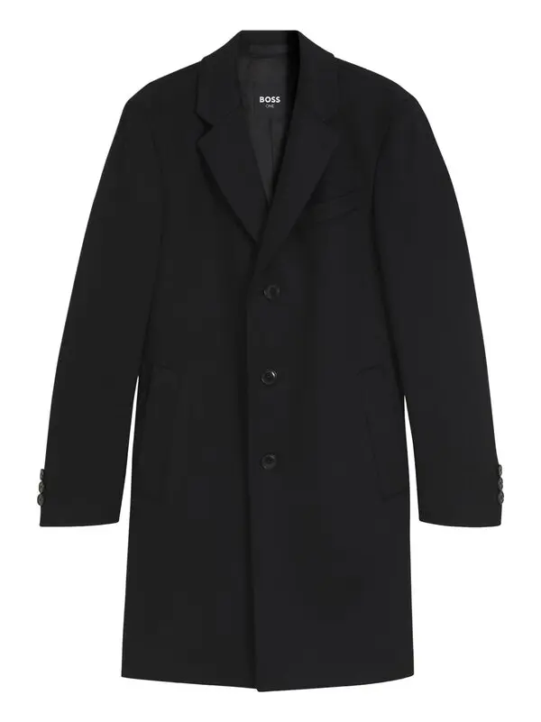 BOSS Slim-fit Formal Wool And Cashmere Coat - Black