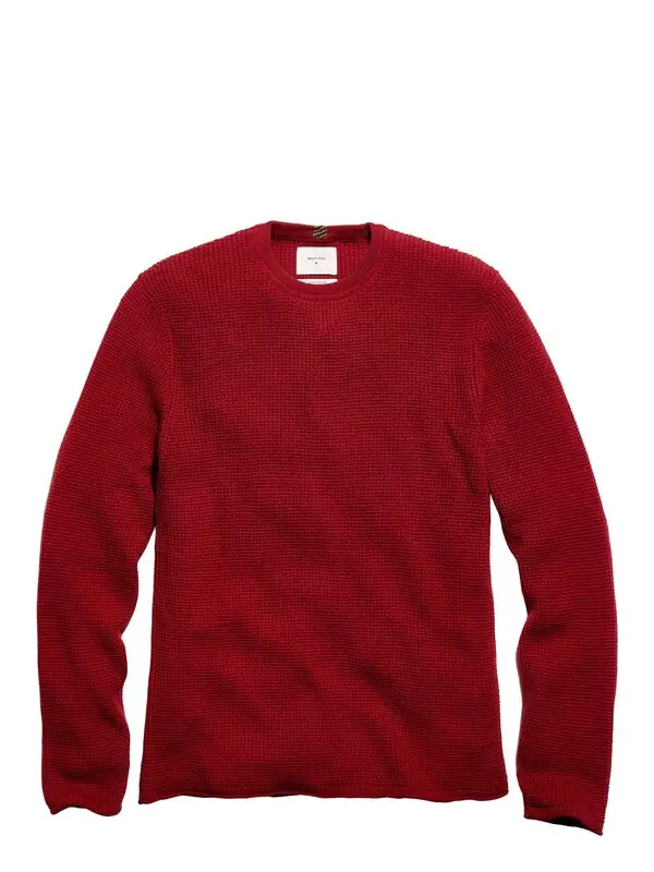 Billy Reid Martin Mini Waffle Crew - Dark Cherry