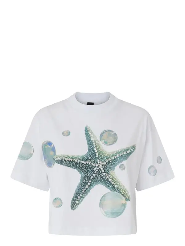 Pinko Starfish-print T-shirt - White
