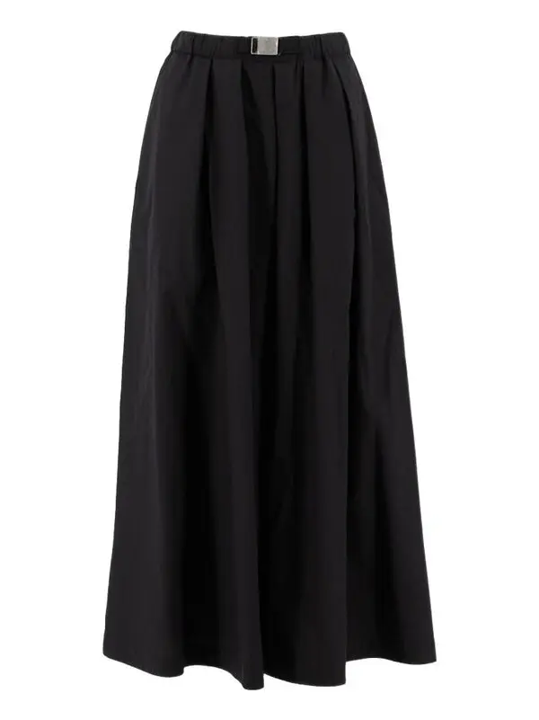 Brunello Cucinelli Buckled Pleated Midi Skirt - Black