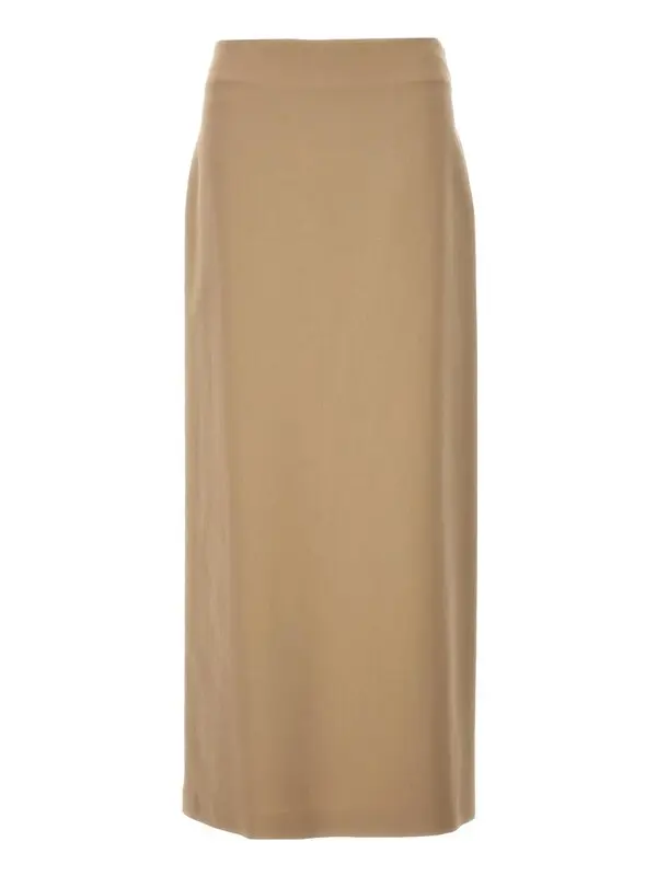 Brunello Cucinelli Midi Skirt With Slit Detail - Nude