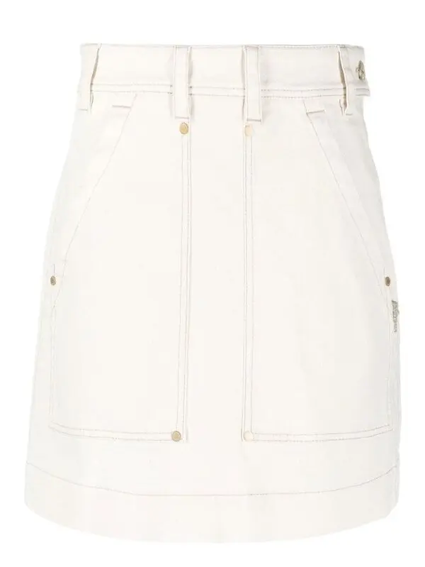 Brunello Cucinelli High-rise Dyed Mini Skirt - White
