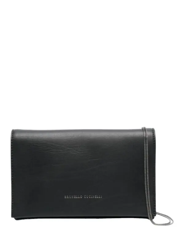 Brunello Cucinelli Leather Shoulder Bag - Black