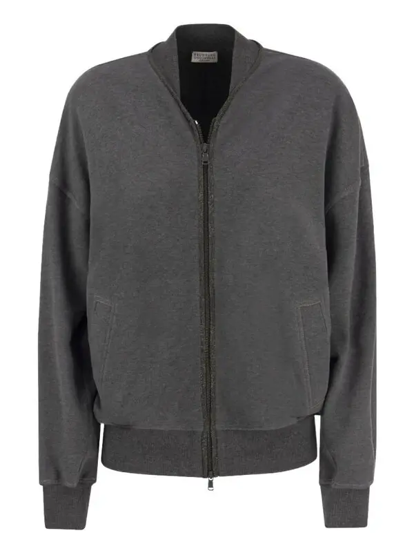 Brunello Cucinelli Cotton Casual Zip Up Jacket - Black