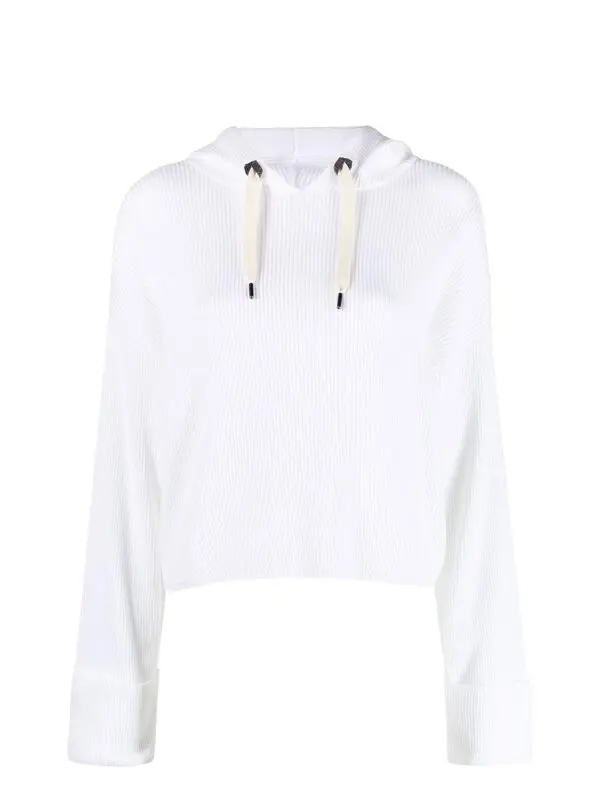 Brunello Cucinelli Cotton Drawstring Hoodie - White