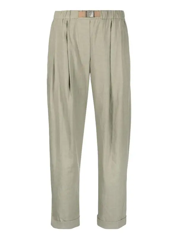 Brunello Cucinelli Linen-blend Cropped Trousers - Nude