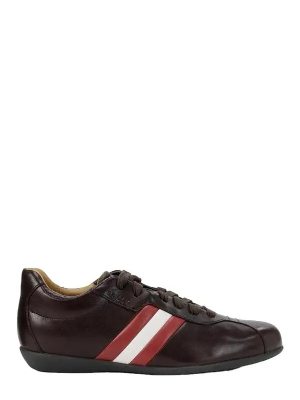 Bally Leather Lace-up Sneakers With Iconic Stripe Detailing - Black