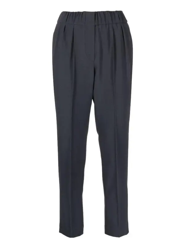 Brunello Cucinelli Cropped Trousers With Elasticated Waist - Blue