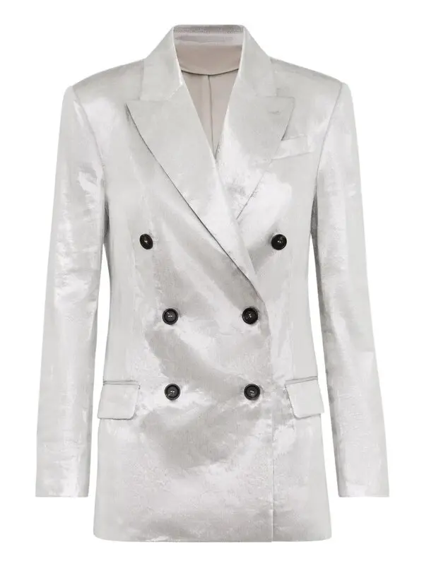 Brunello Cucinelli Long-sleeved Suit Jacket - White