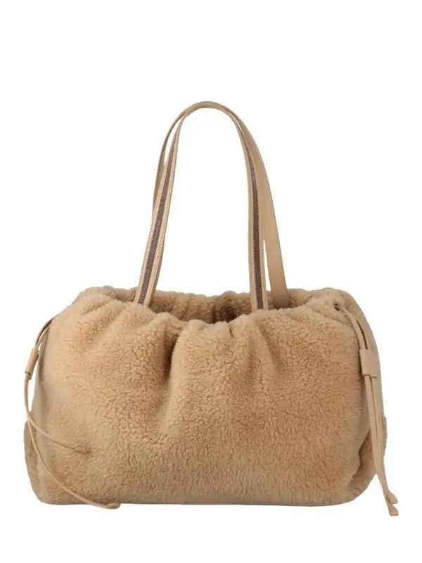 Brunello Cucinelli Drawstring Tote Bag - Nude