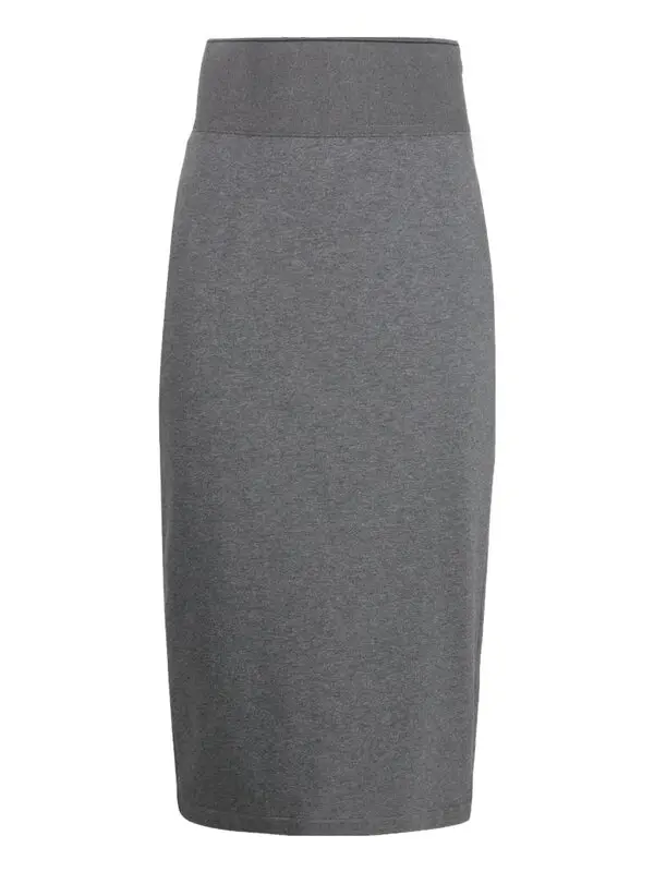 Brunello Cucinelli High-waisted Knitted Pencil Skirt - Gray