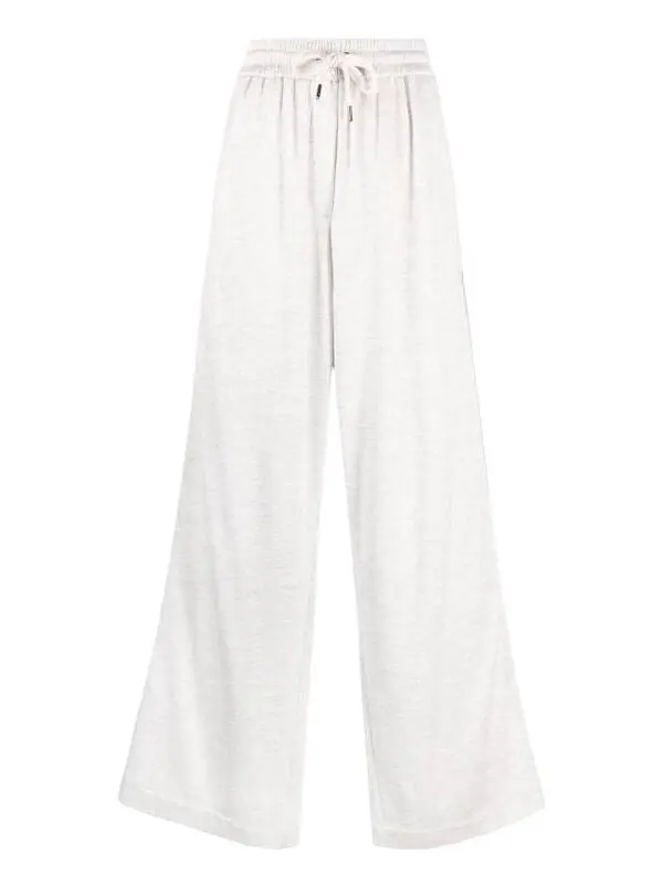 Brunello Cucinelli Monili-chain Wide-leg Track Pants - White