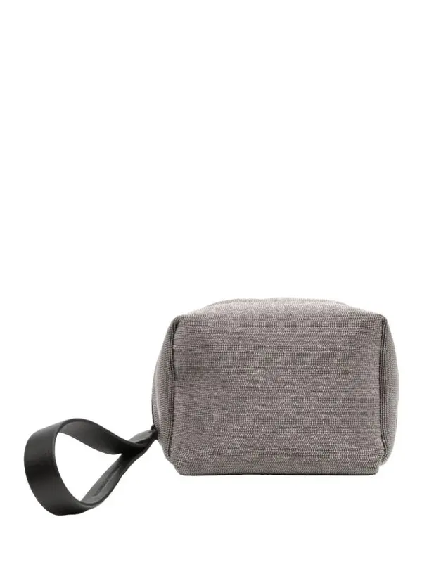 Brunello Cucinelli Monili-embellished Zipped Clutch Bag - Gray