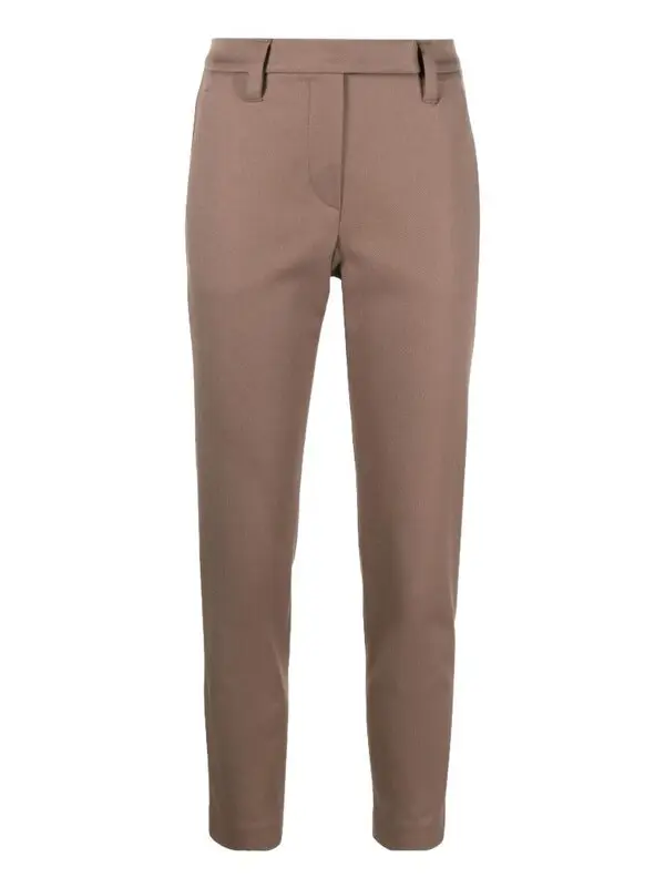 Brunello Cucinelli Tapered Cropped Trousers - Brown